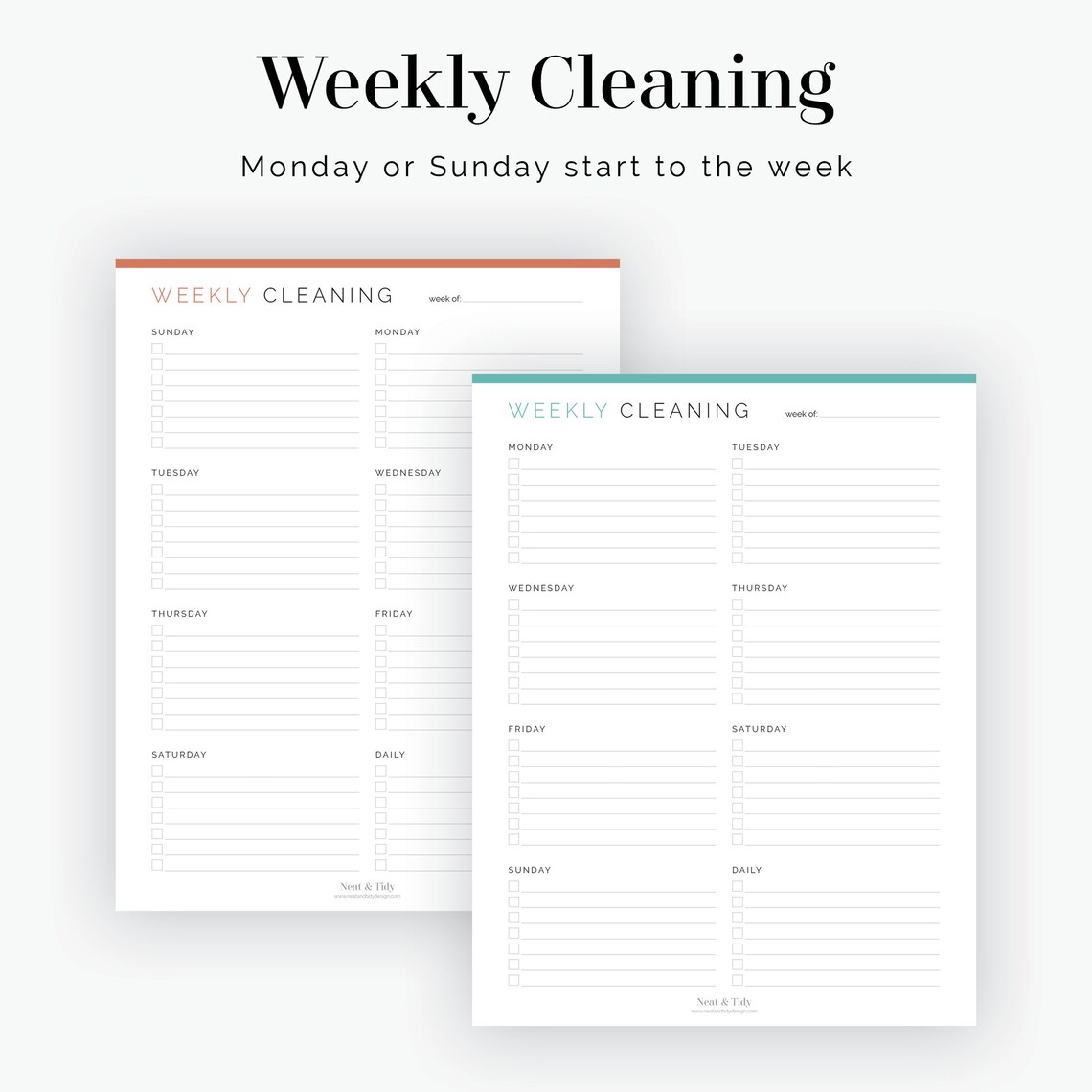 Weekly Cleaning Checklist Fillable Printable PDF - Etsy