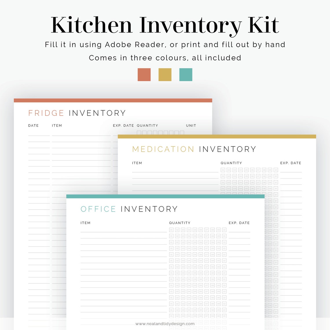 Kitchen Inventory Kit 4 Documents House Inventory Lists - Etsy