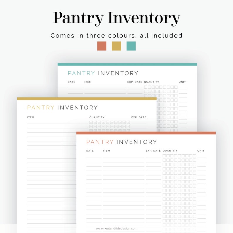 Pantry Inventory 2 Layouts Fillable Printable PDF - Etsy