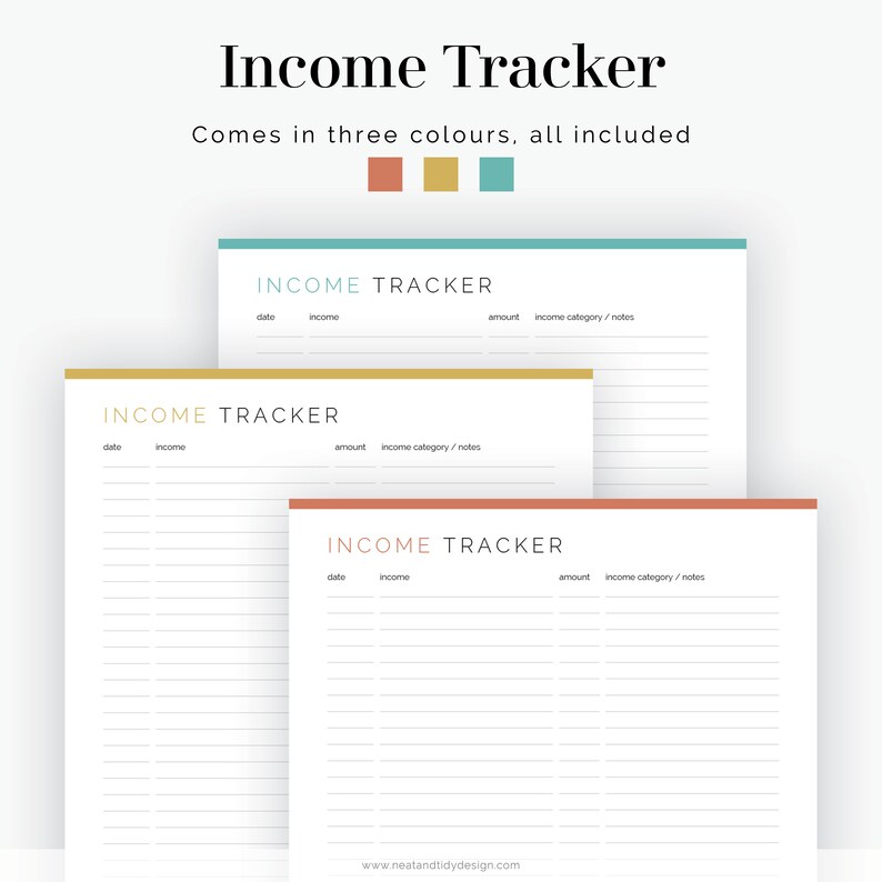 Income Tracker Fillable Printable PDF Finance Planner - Etsy Australia