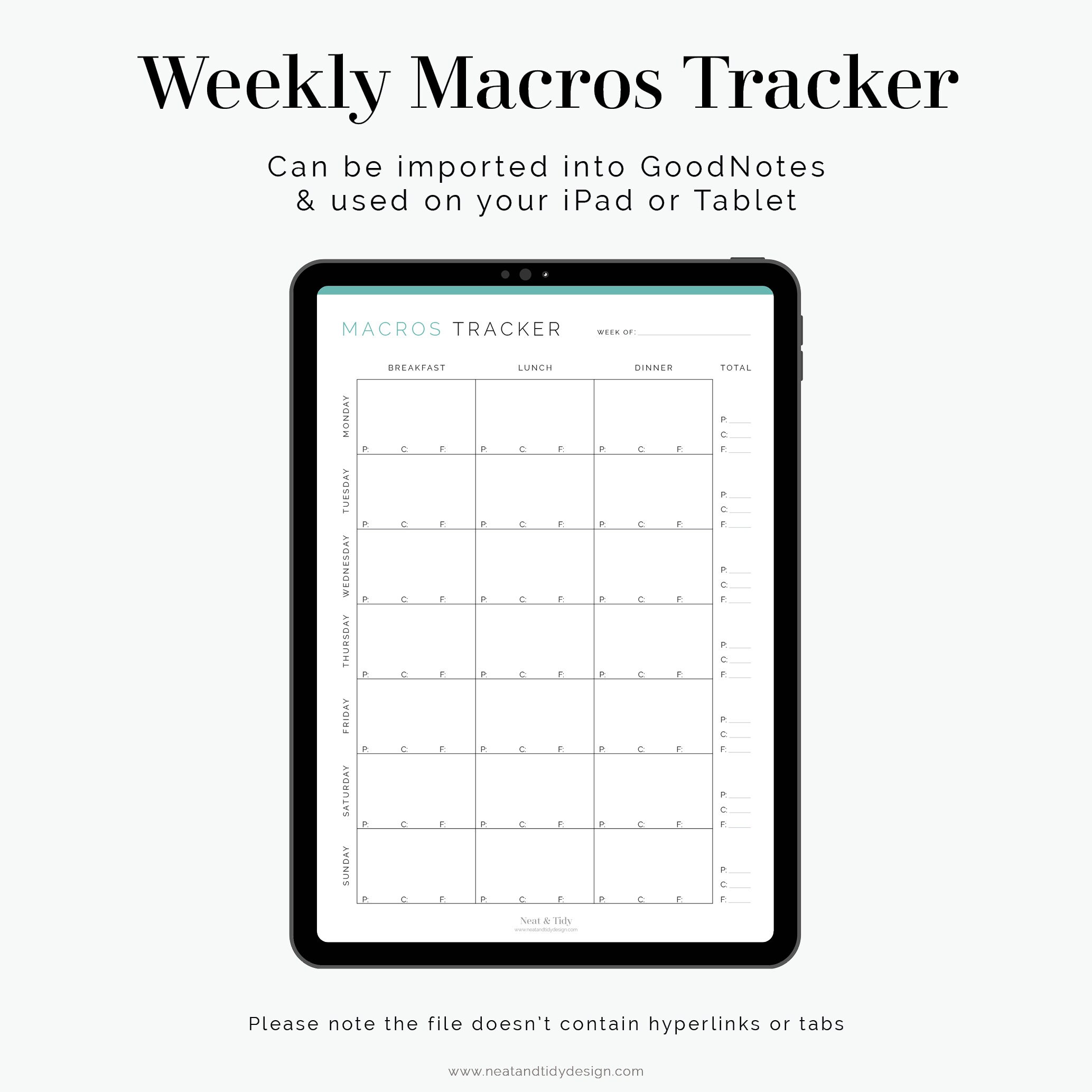 Weekly Macros Tracker Fillable Printable PDF Weekly Food Log Health ...