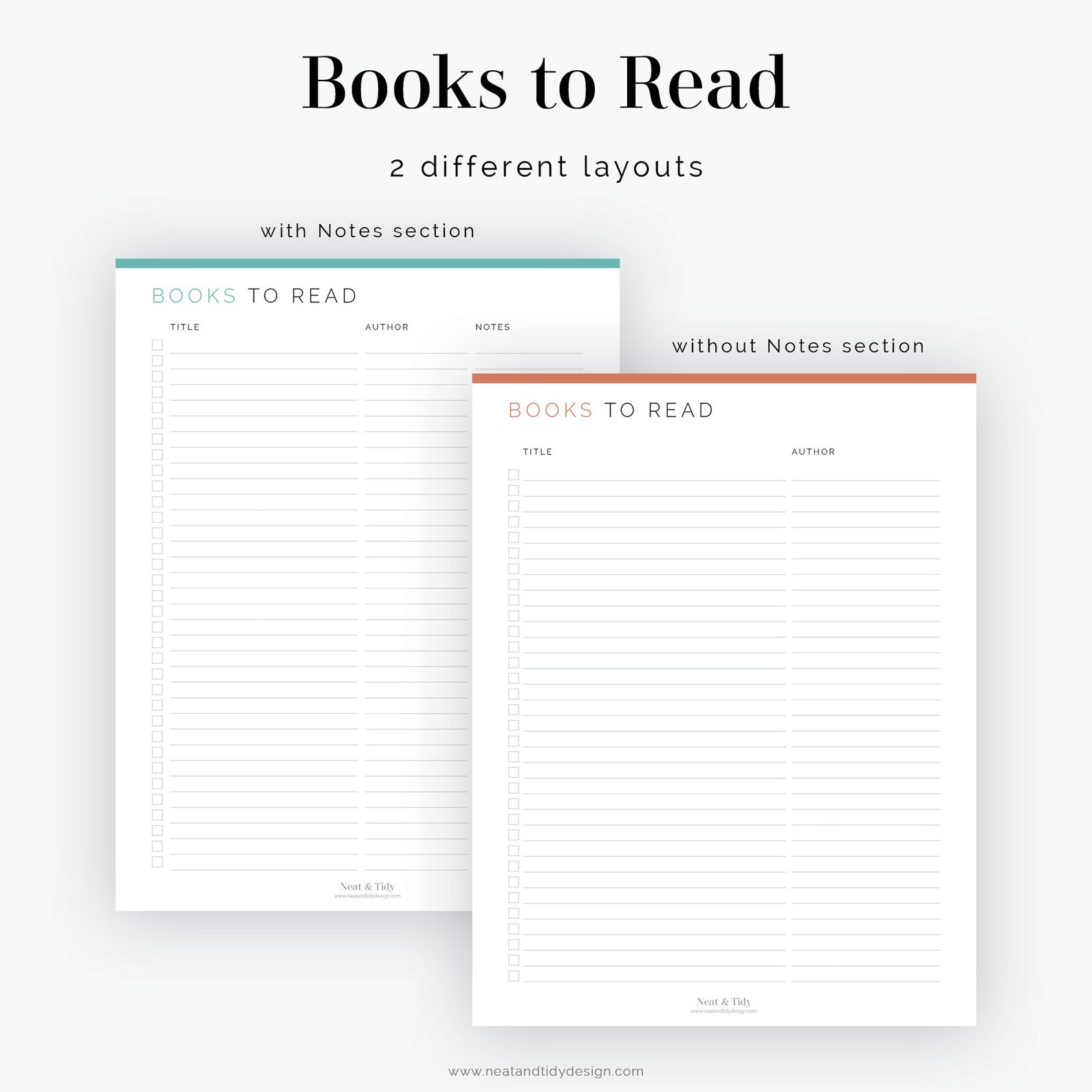 Books to Read List Fillable Printable PDF Readers Kit | Etsy