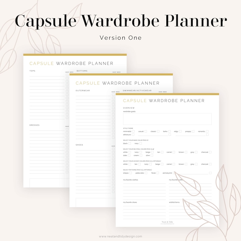 Capsule Wardrobe Planner Template | Fillable, Printable PDF | Fashion ...