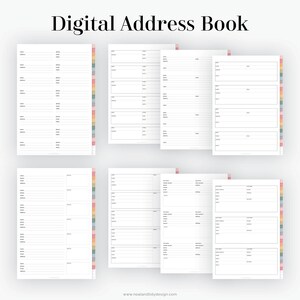 Digital Address Book for Goodnotes & Notability (rainbow) - Hyperlinked ...