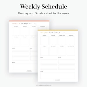 Weekly Schedule - Fillable - Printable PDF - Academic Planner ...