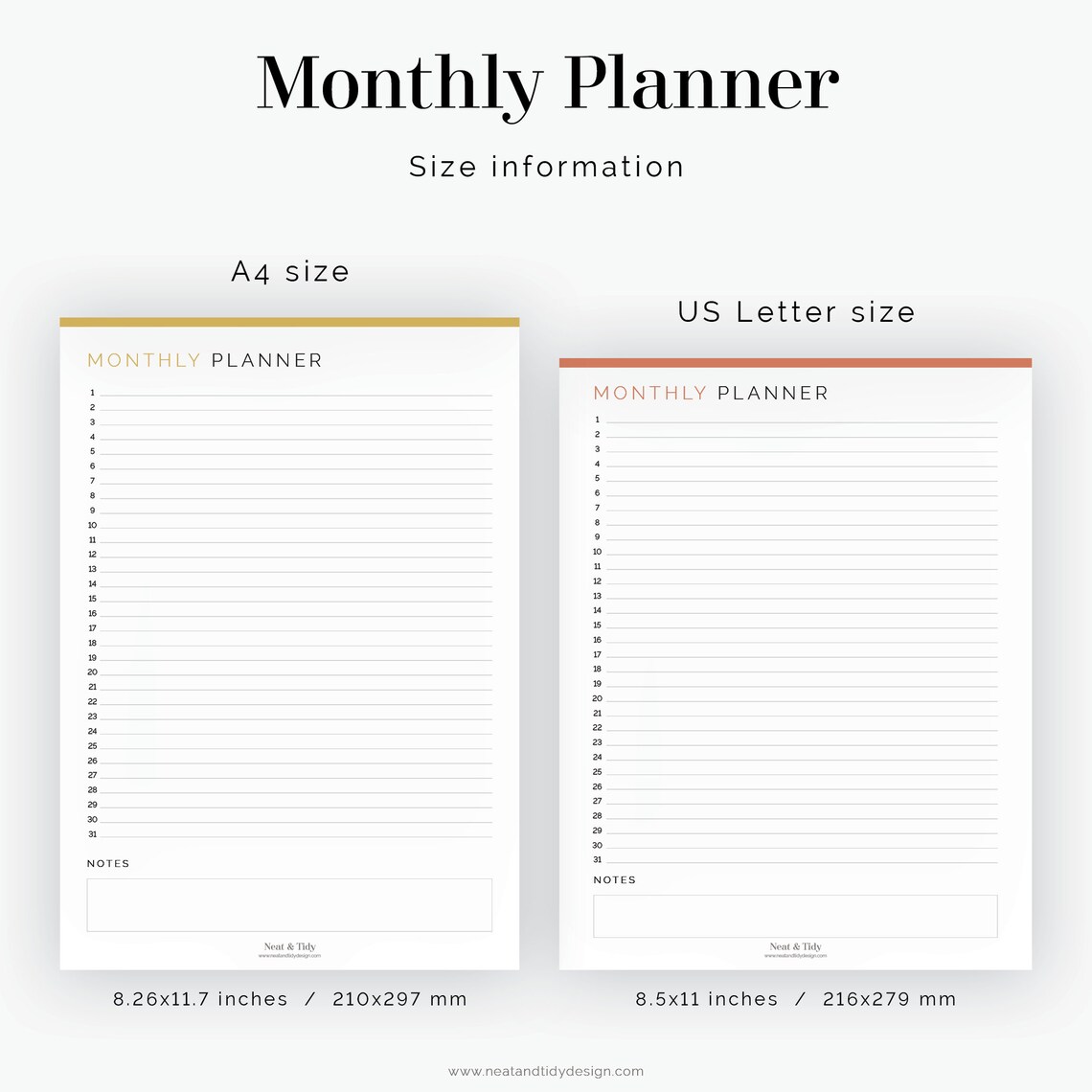 Monthly Planner Calendar & List View Fillable Time - Etsy