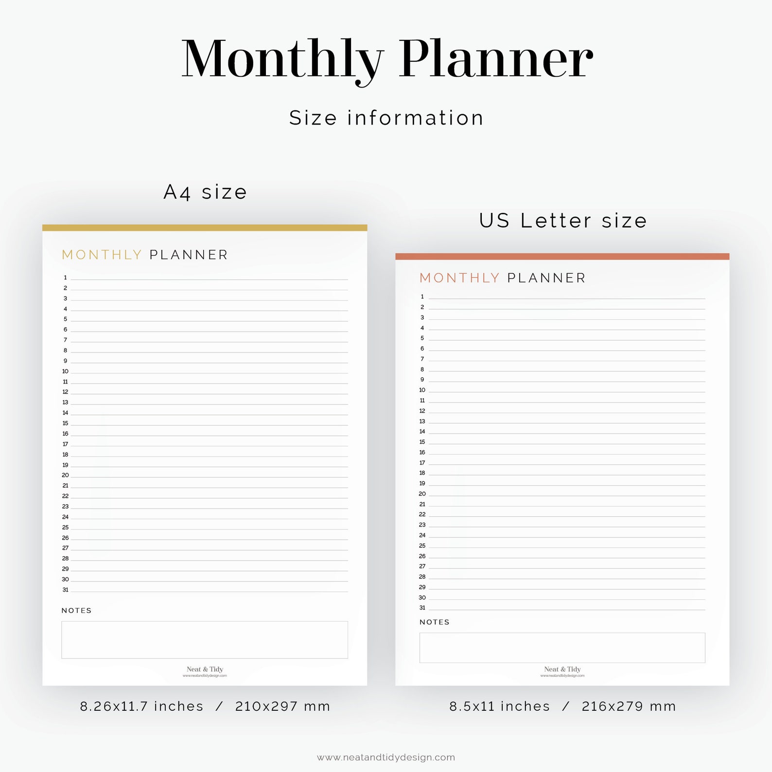 Monthly Planner, Calendar & List View - Fillable - Time Management ...
