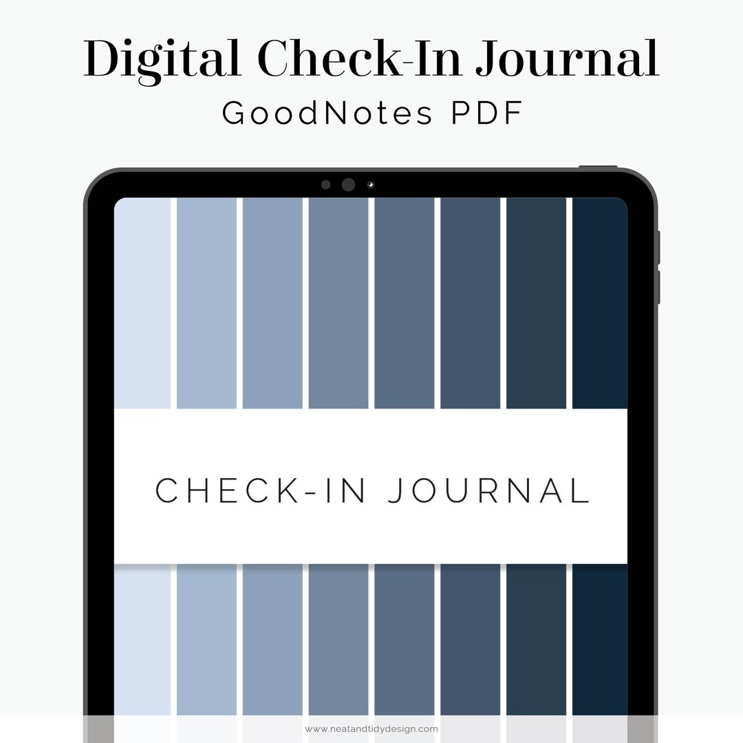 Digital Check-in Journal for Goodnotes (blue)- Hyperlinked Digital ...