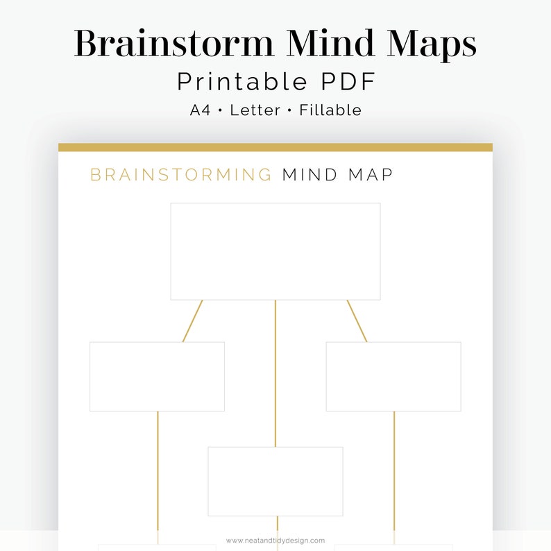 Brainstorming Mind Map Templates (3 Layouts) - Fillable - Printable PDF ...