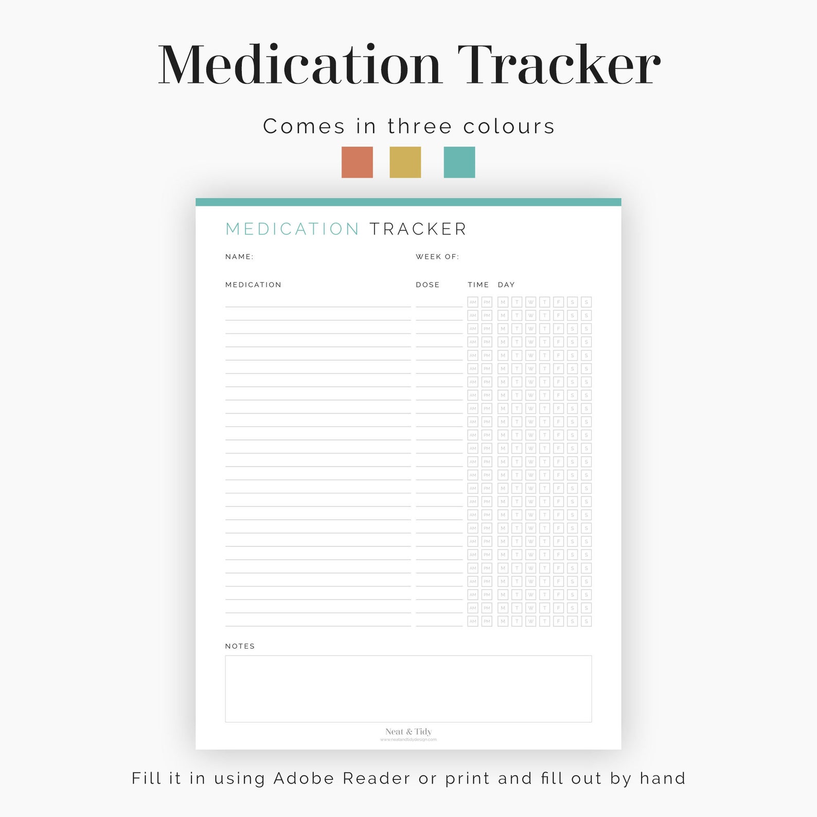 Basic Medical Binder Kit (7 Documents) - Fillable - Printable PDF ...