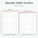 Monthly Habit Tracker Fillable Printable PDF Goal Planner, Self ...