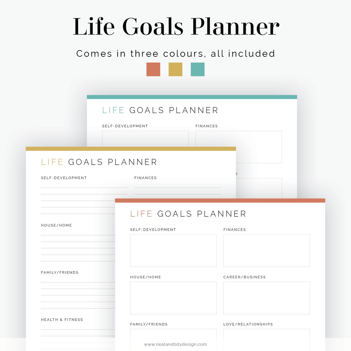 Life Goals Planner Fillable Printable PDF New Year - Etsy Canada