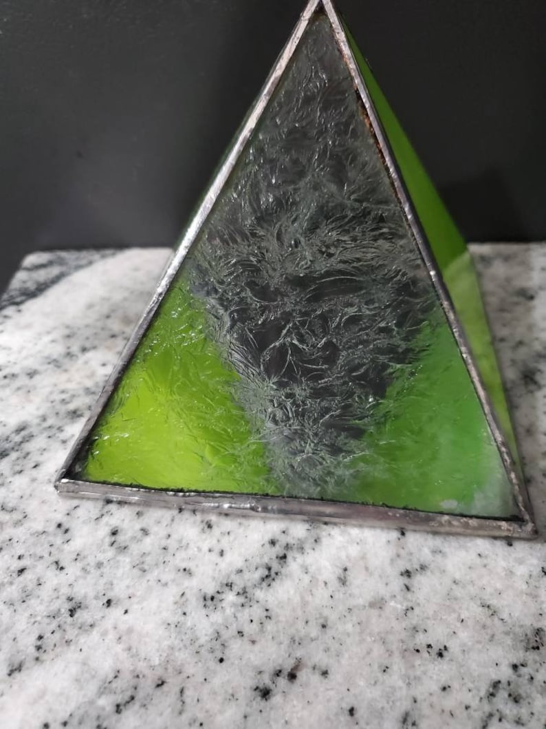 Stained Glass Pyramid Geometric Glass Vessel Plant Holder - Etsy