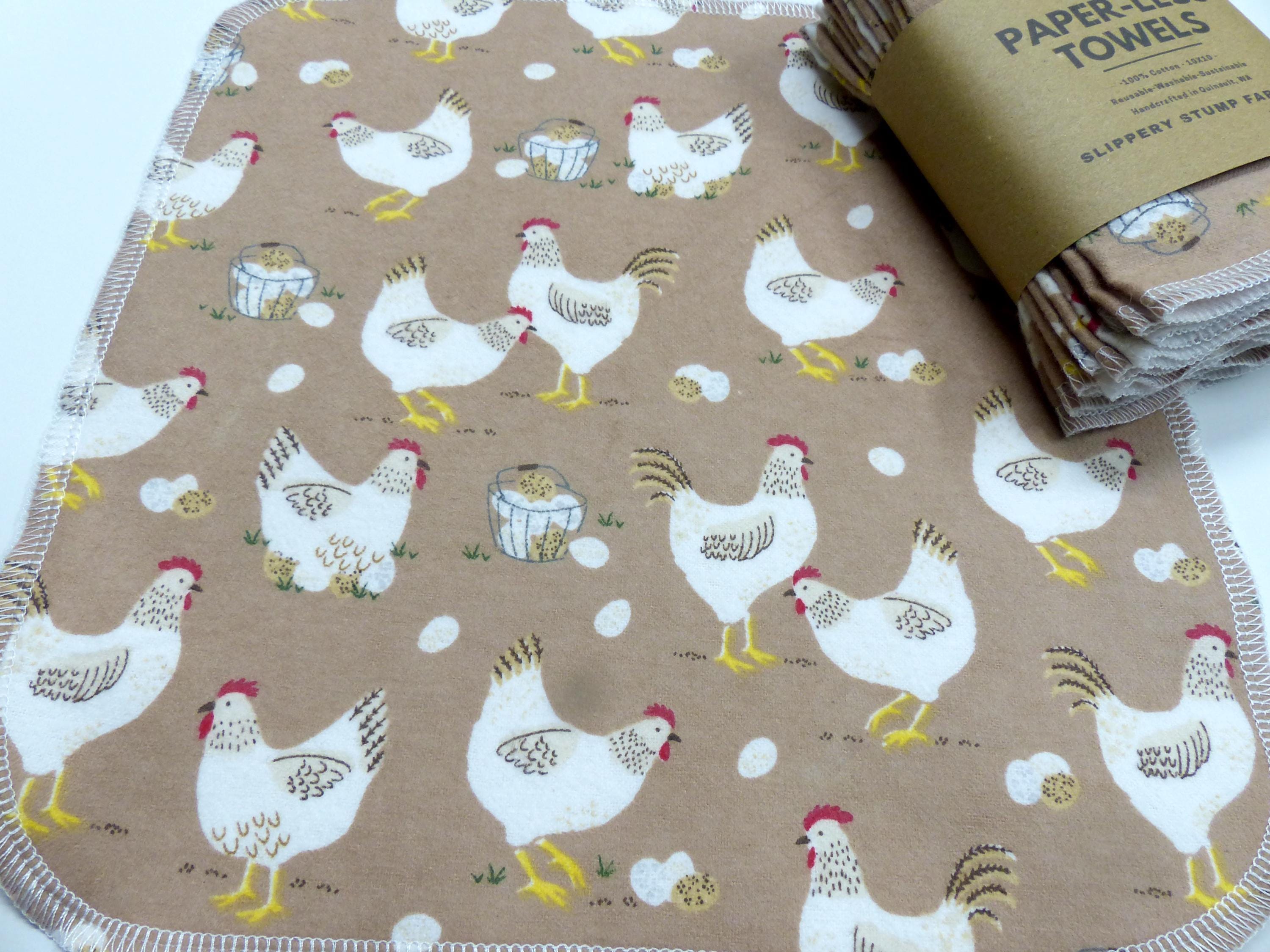 Paper-less Towels | Choose Your Chicken Print | Washable & Reusable ...