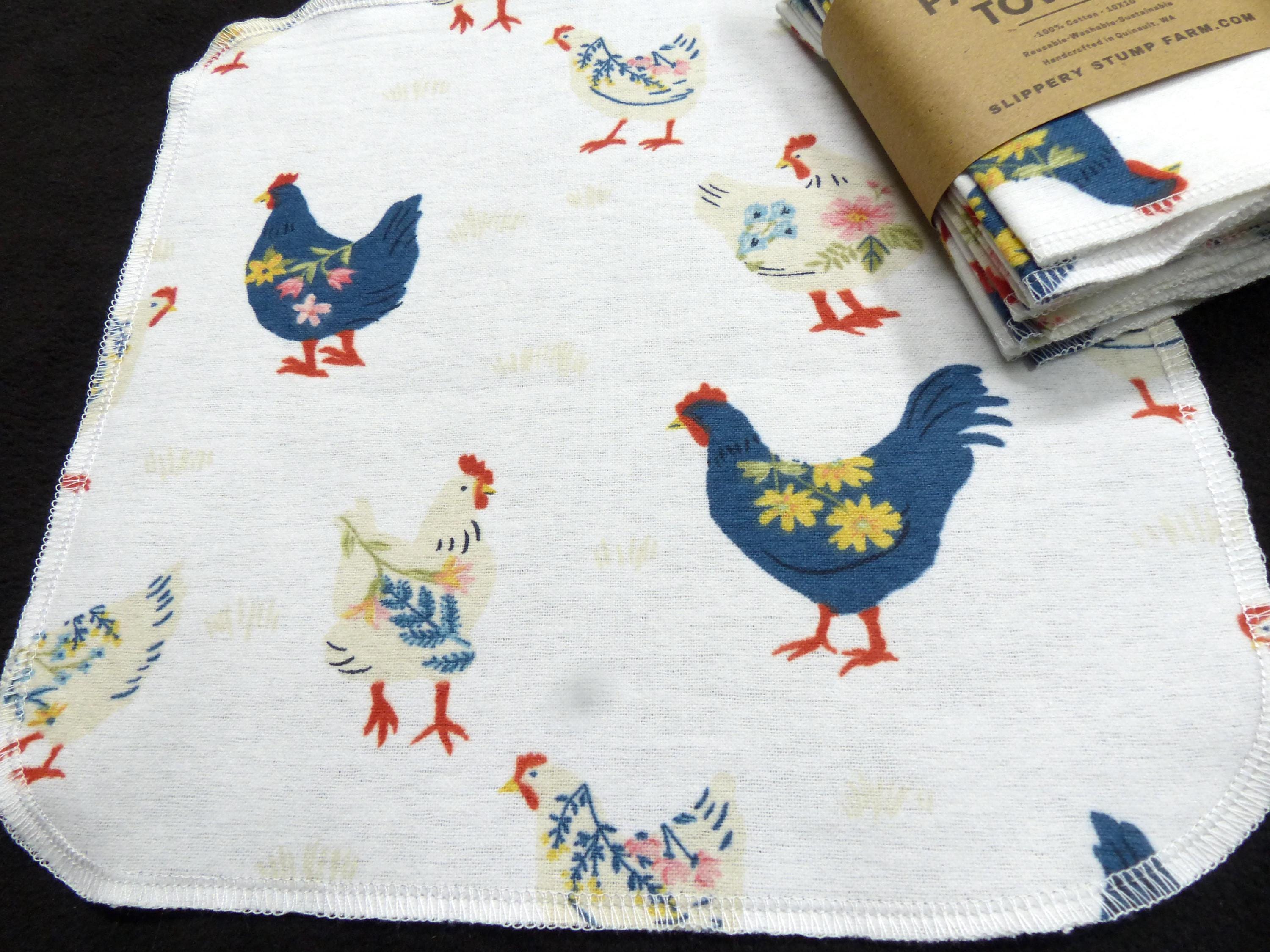 Paper-less Towels | Choose Your Chicken Print | Washable & Reusable ...