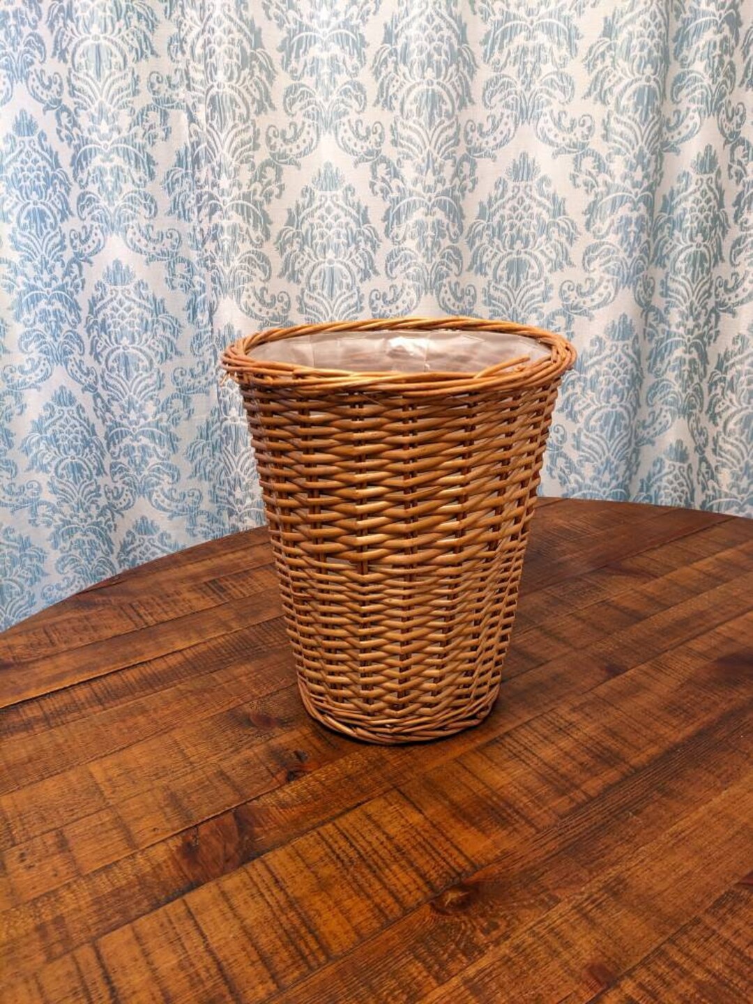 Wicker Garbage Can Bohemian Garbage Can MCM Trash Can Boho Bathroom ...