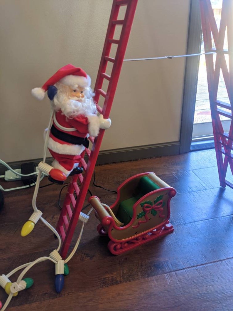 Stepping Santa Holiday Decor Santa Walking up A Ladder Mr - Etsy