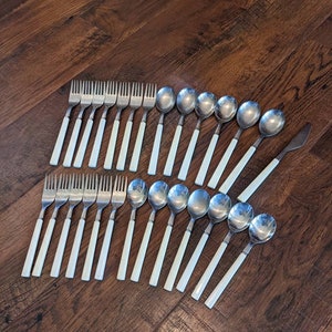 Anacapa Plastic Handled Flatware Cream Colored Silverware Camper ...