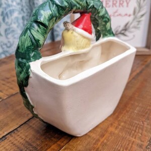 Relpo Christmas Planter Ceramic Christmas Girl in Wreath Christmas ...