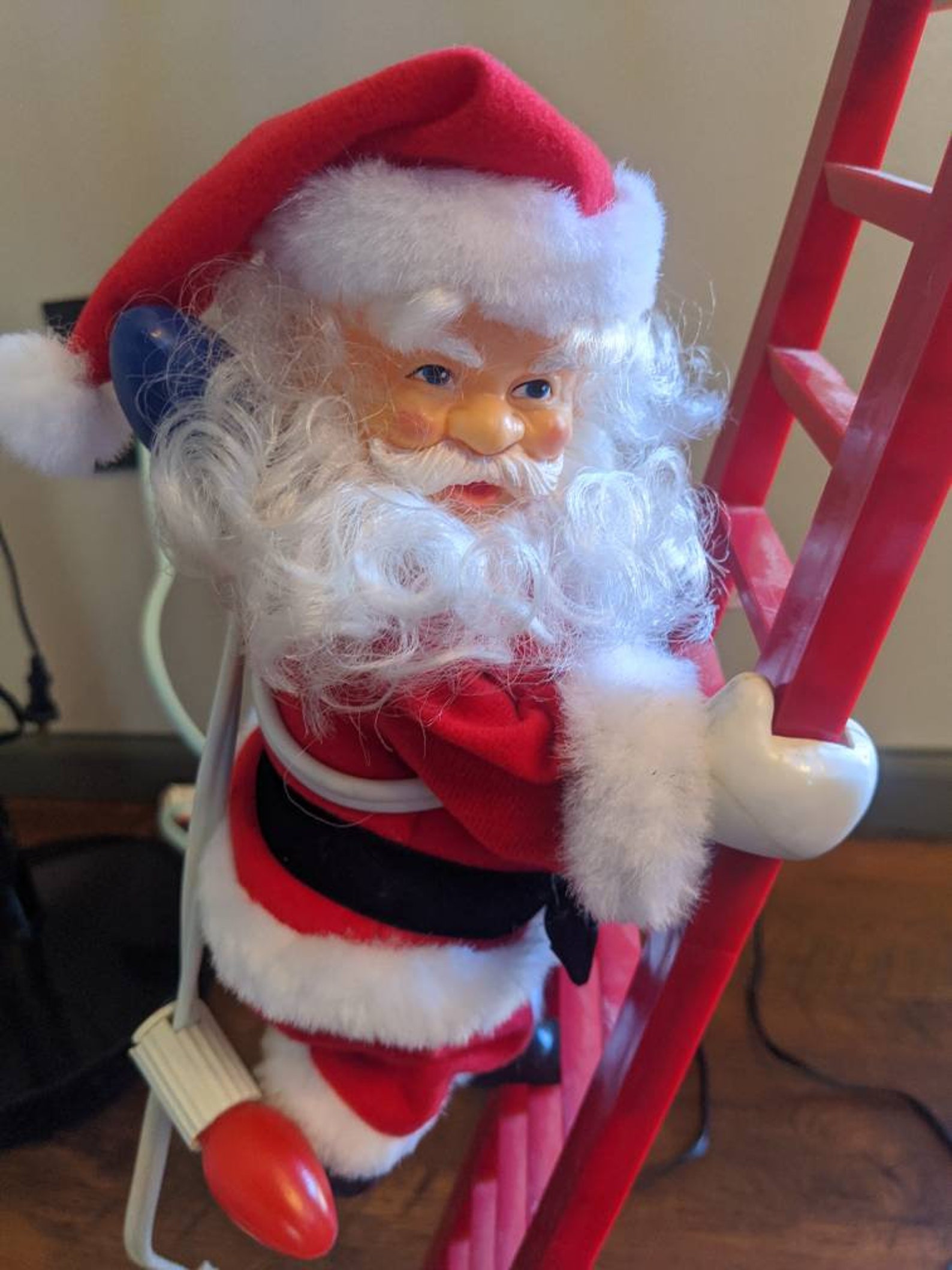 Stepping Santa Holiday Decor Santa Walking up A Ladder Mr - Etsy