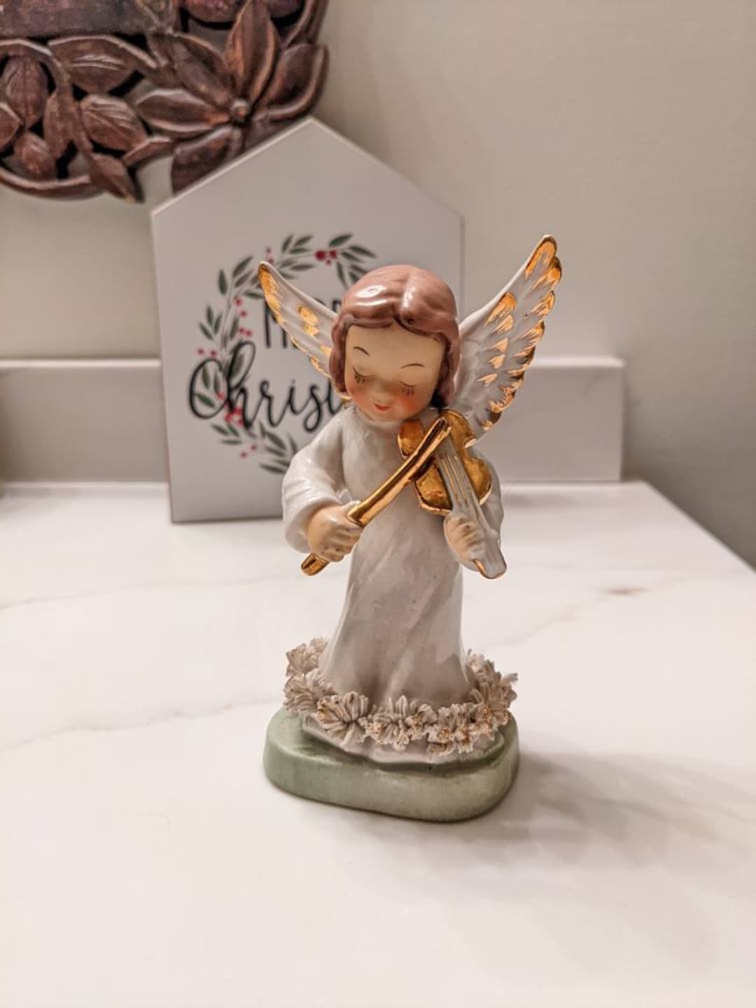 Ceramic Napco Angel Flock Spaghetti Angel Gold Wing Tipped Angel - Etsy