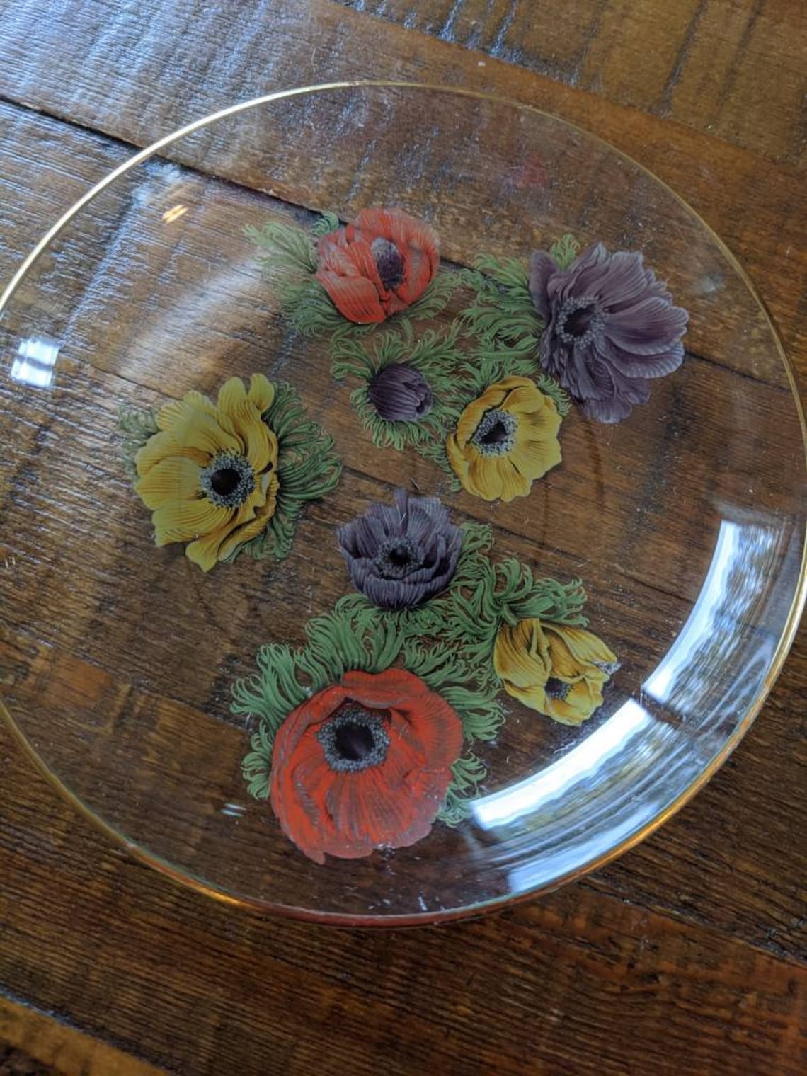 Clear Floral Plates Flower Dishes Floral decor Pressed Flower | Etsy