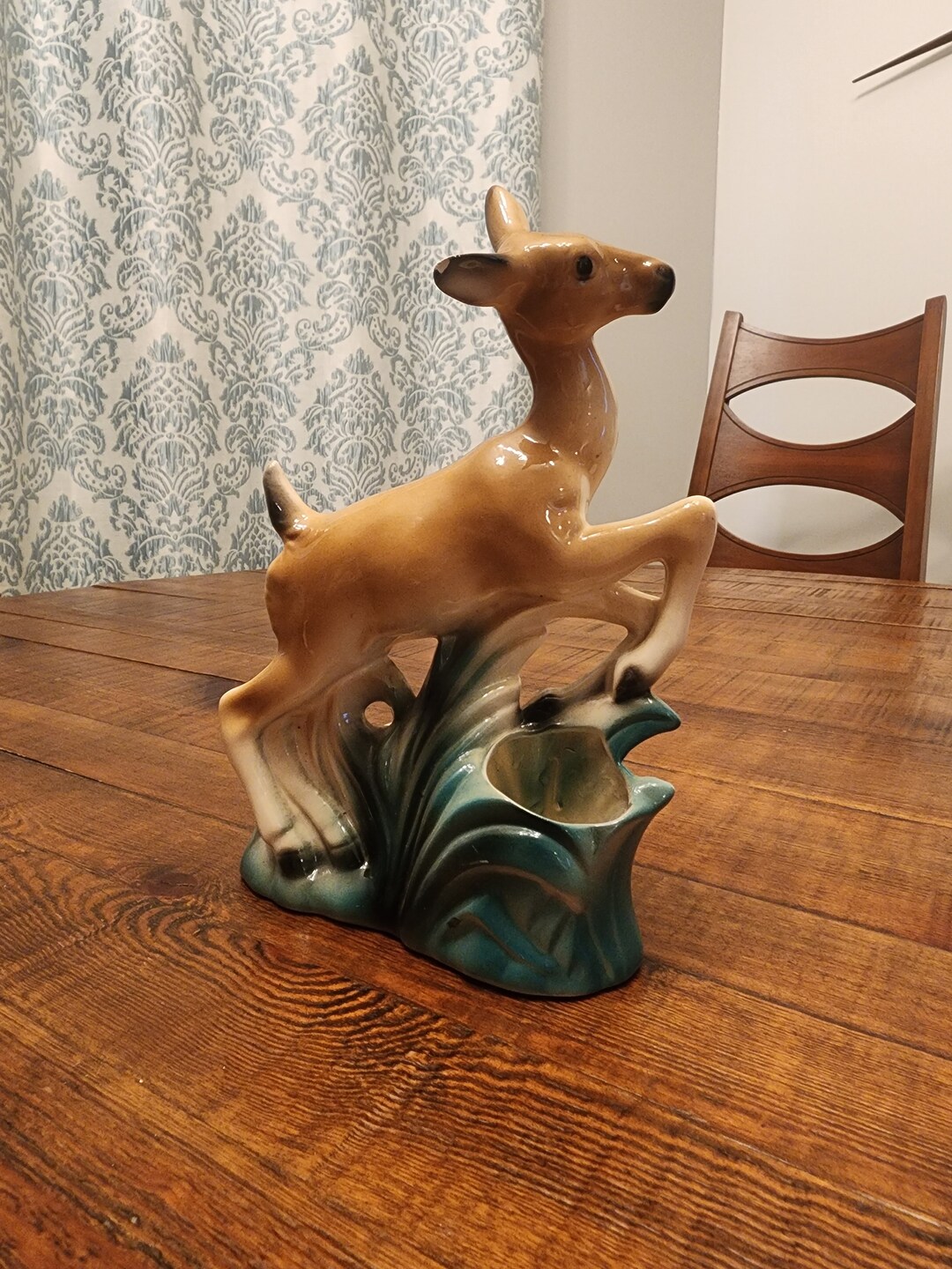 Vintage Mid Century Modern Doe Deer Ceramic Pottery Planter Figurine ...