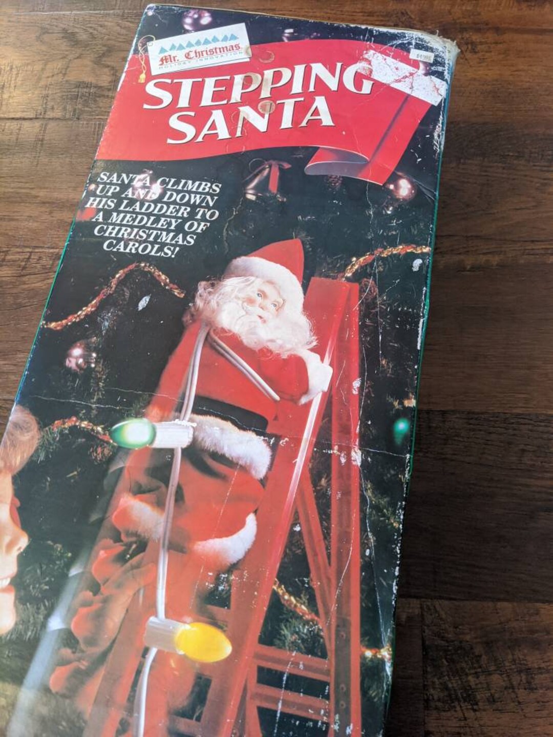 Stepping Santa Holiday Decor Santa Walking up A Ladder Mr Christmas ...