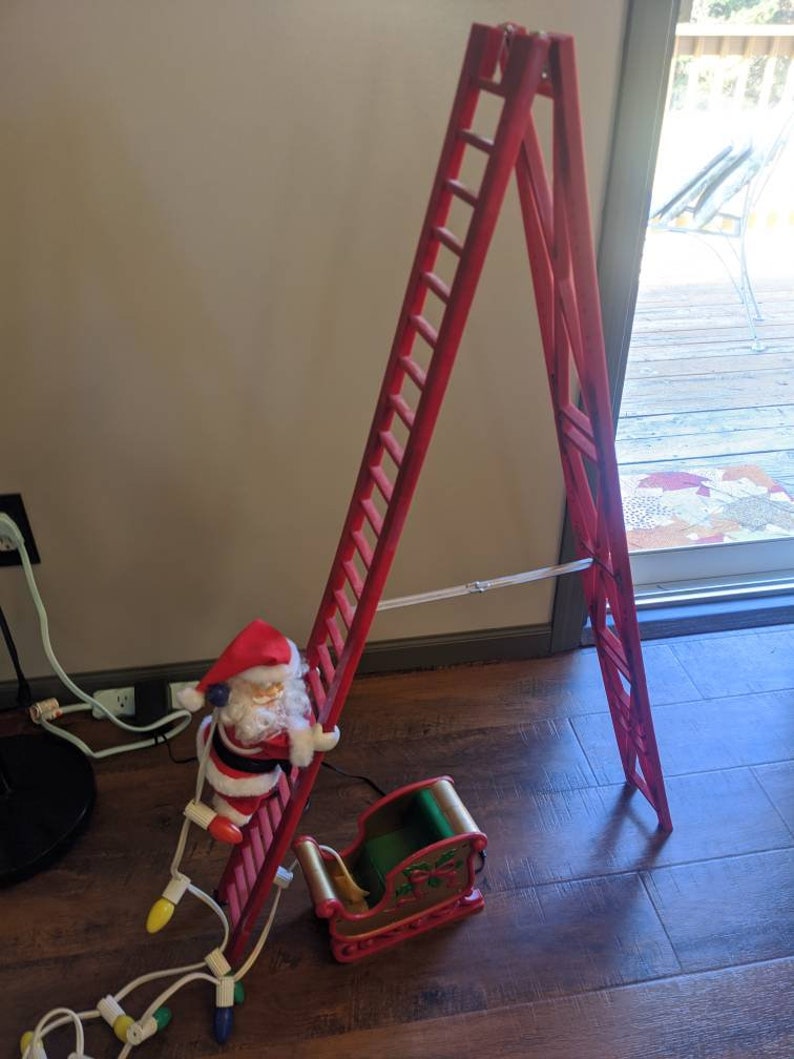 Stepping Santa Holiday Decor Santa Walking up A Ladder Mr - Etsy
