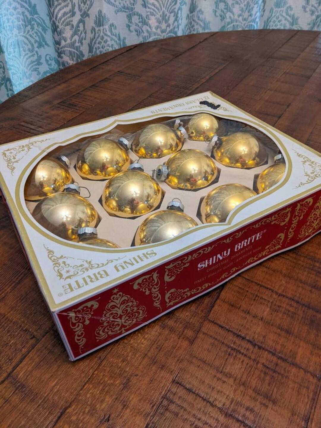 Box of 2 and 1/2 in Shiny Brite Ornaments Mid-century Modern Christmas ...