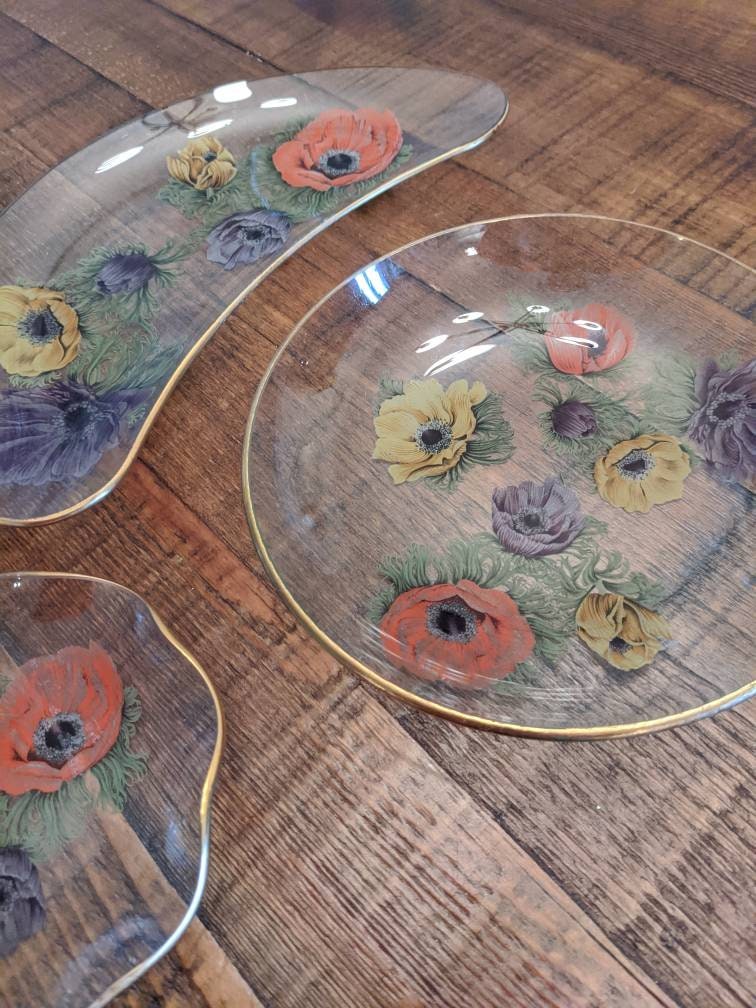 Clear Floral Plates Flower Dishes Floral decor Pressed Flower | Etsy
