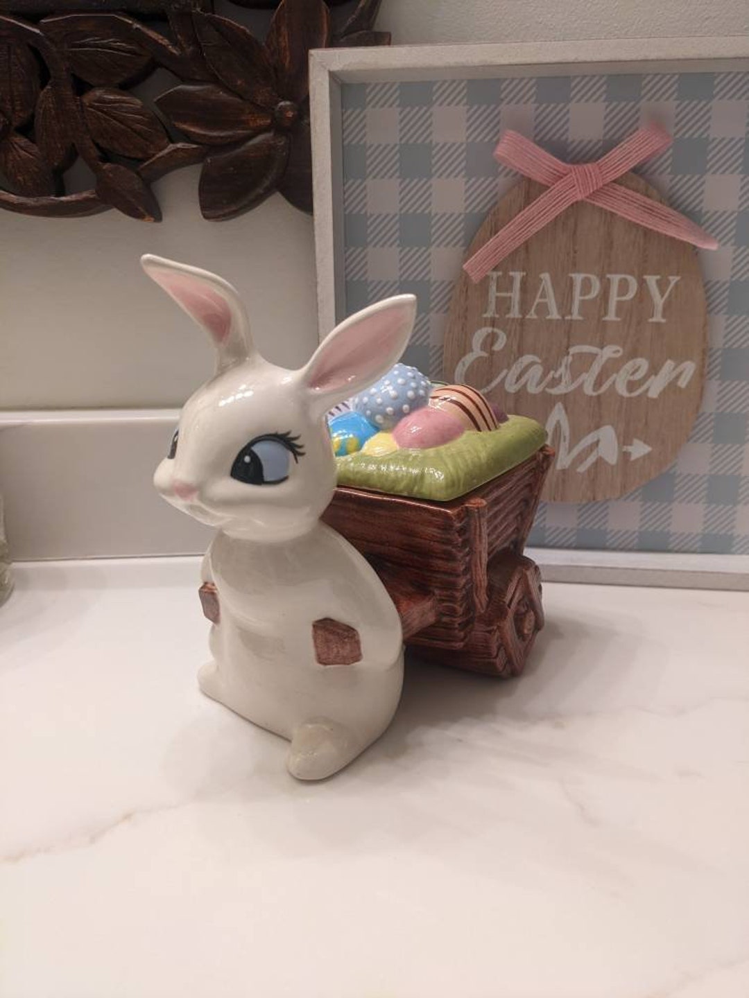 Ceramic Bunny Planter Easter Bunny Decor Spring Planter Spring Decor ...