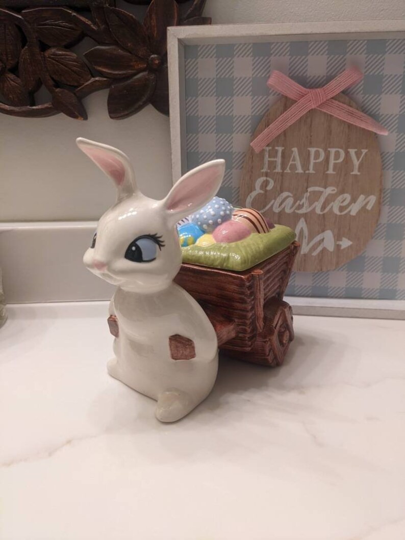 Ceramic Bunny Planter Easter Bunny Decor Spring Planter Spring Decor ...