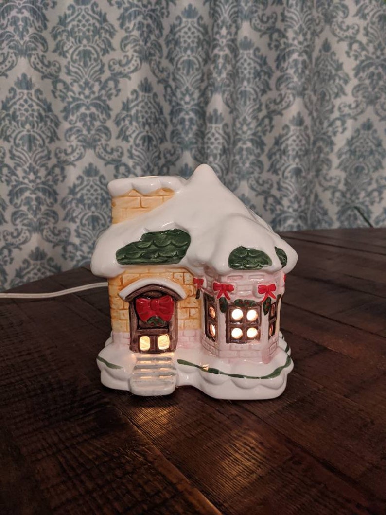Light up Ceramic House Holiday Decor Christmas Decor Village - Etsy