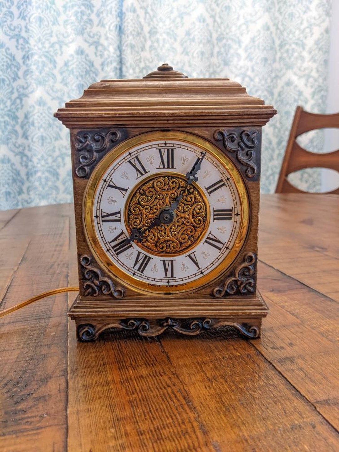 Spartus Clock Plug in Desk Clock Standing Clock French Style Clock ...