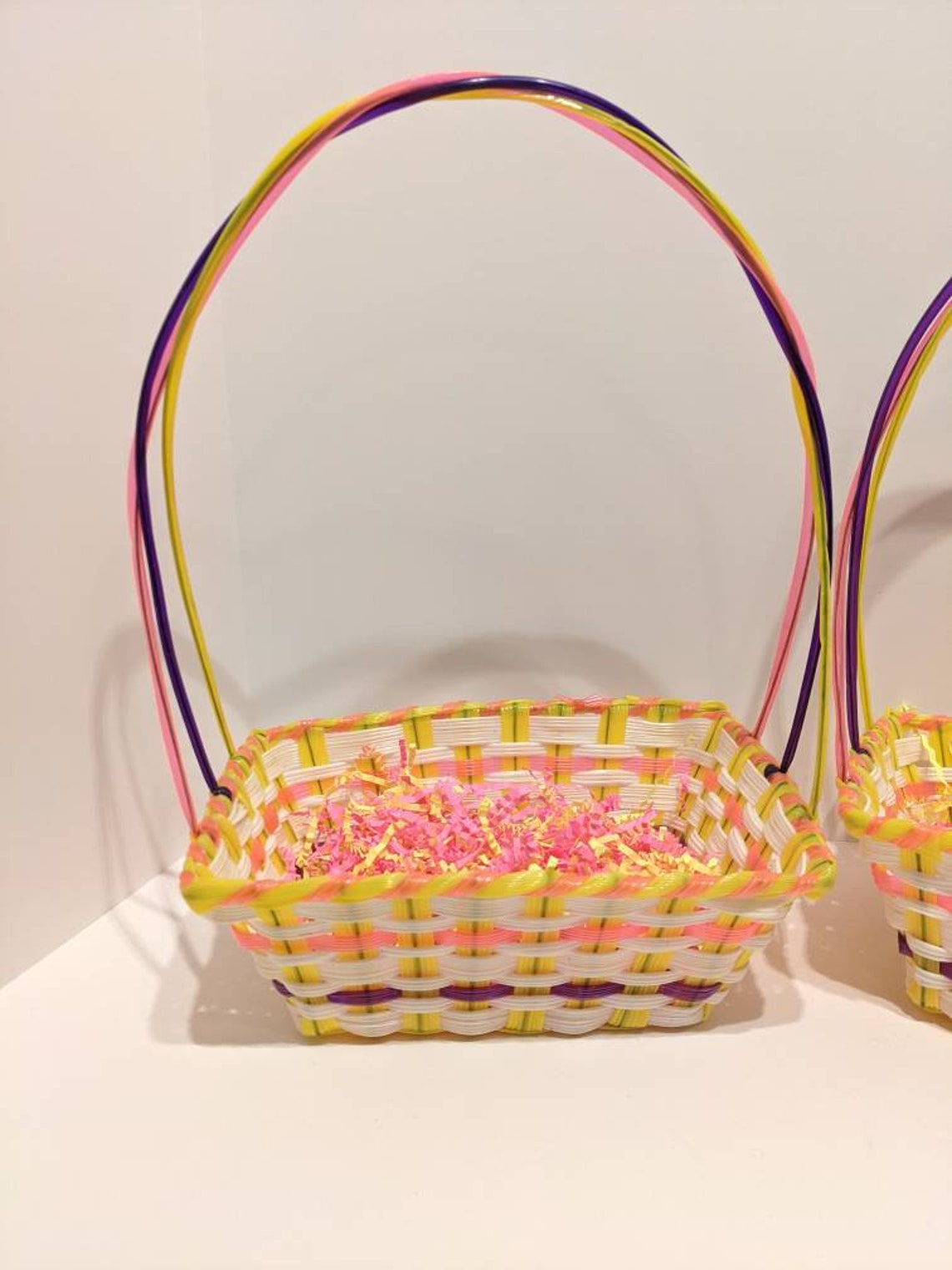 Woven Plastic Easter Basket Kids Easter Retro Easter Kitschy | Etsy