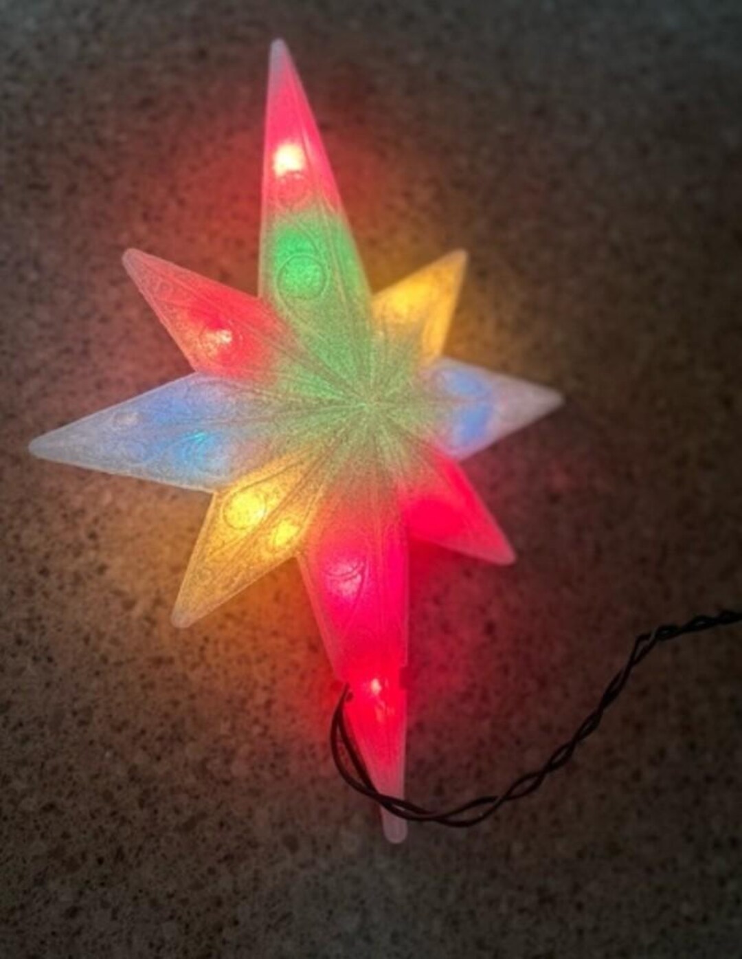 Multicolor Atomic Tree Star Light up Christmas Star Glowing Tree Topper ...