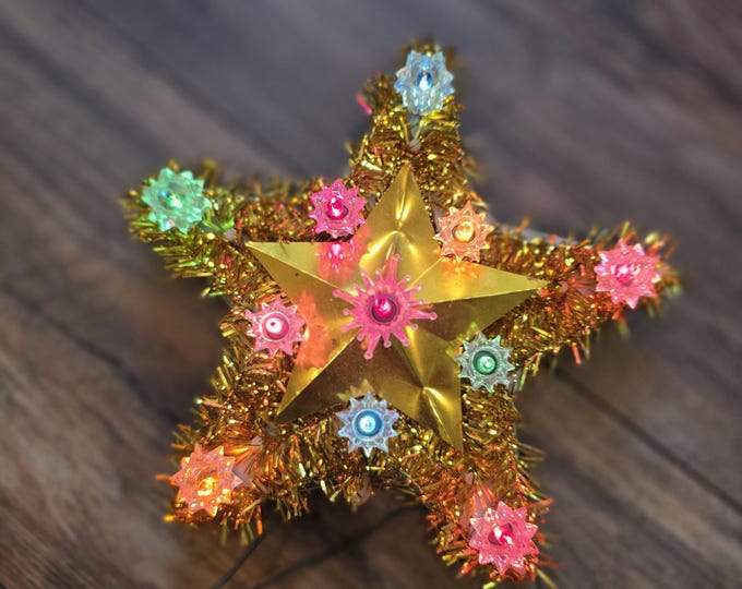 Choice Gold Tree Topper Light up Tree Star Gold Christmas Decor Holiday ...