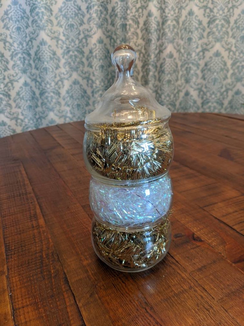 Etched Glass Storage Container Bathroom Storage Candy Dish Storage ...