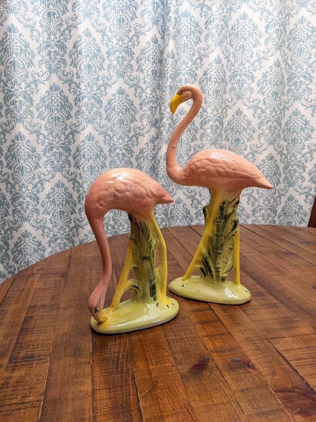 Large Pink Flamingos Ceramic Pink Flamingos Bohemian Home Decor Retro ...