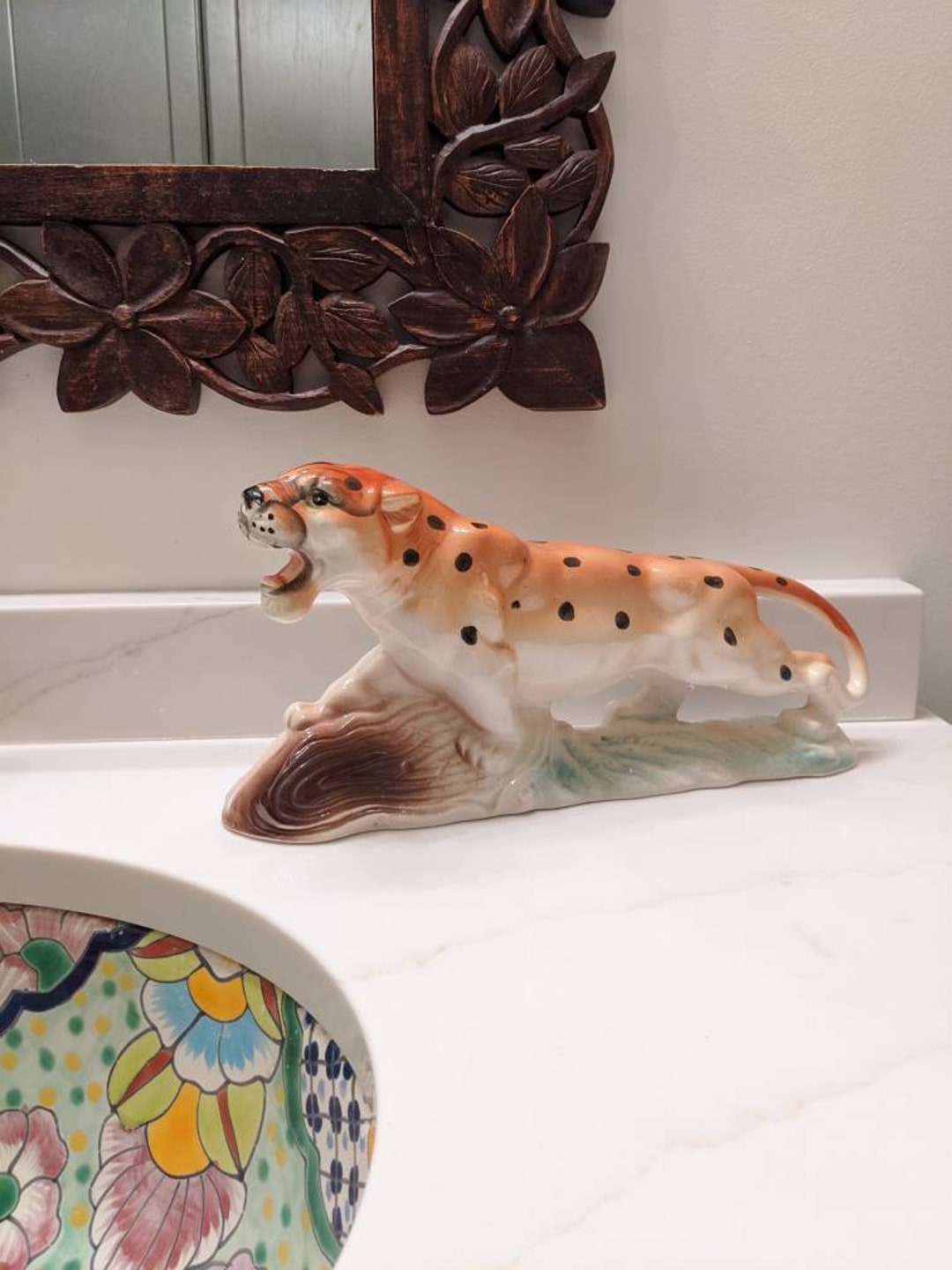 Ceramic Tiger Zoo Animals Authentic Tiger Safari Decor Tiger Statue ...
