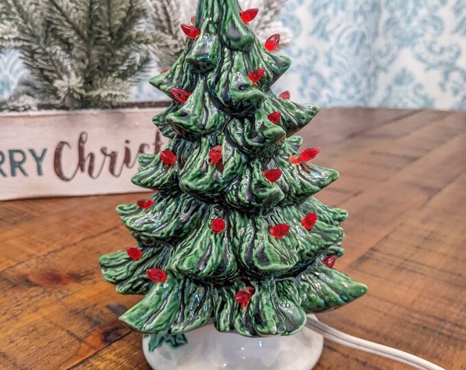 Ceramic Christmas Tree Holiday Tree Holiday Village Decor Mid Century ...