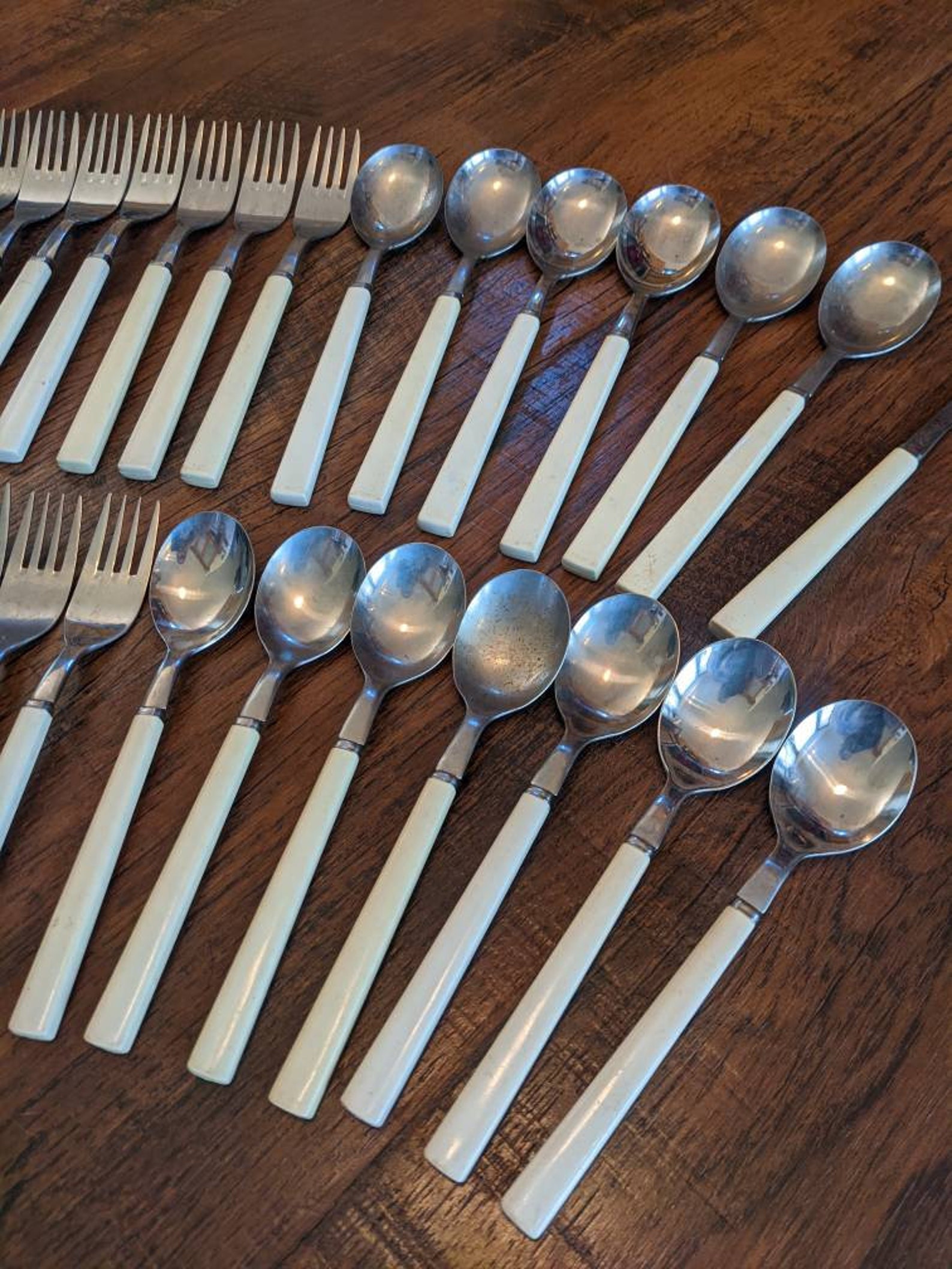 Anacapa Plastic Handled Flatware Cream Colored Silverware - Etsy