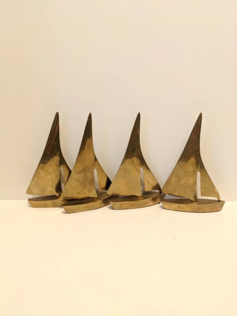 Brass Sailboat Paper Weights Brass Office Nautical Decor Brass - Etsy