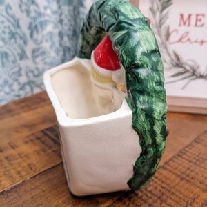 Relpo Christmas Planter Ceramic Christmas Girl in Wreath Christmas ...