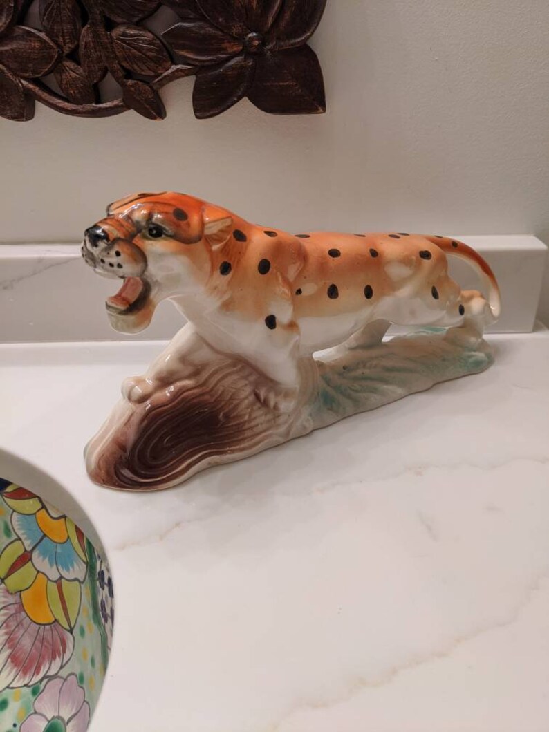 Ceramic Tiger Zoo Animals Authentic Tiger Safari Decor Tiger - Etsy