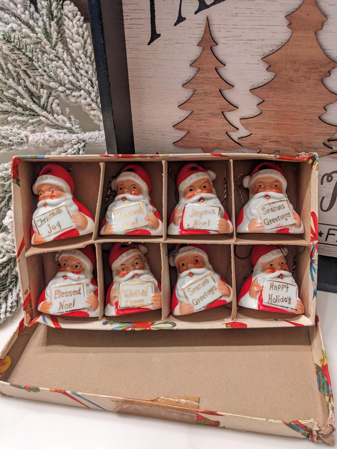 Vintage MCM Ardalt Santa Bell Christmas Ornament 1940 1950 Retro Santa ...