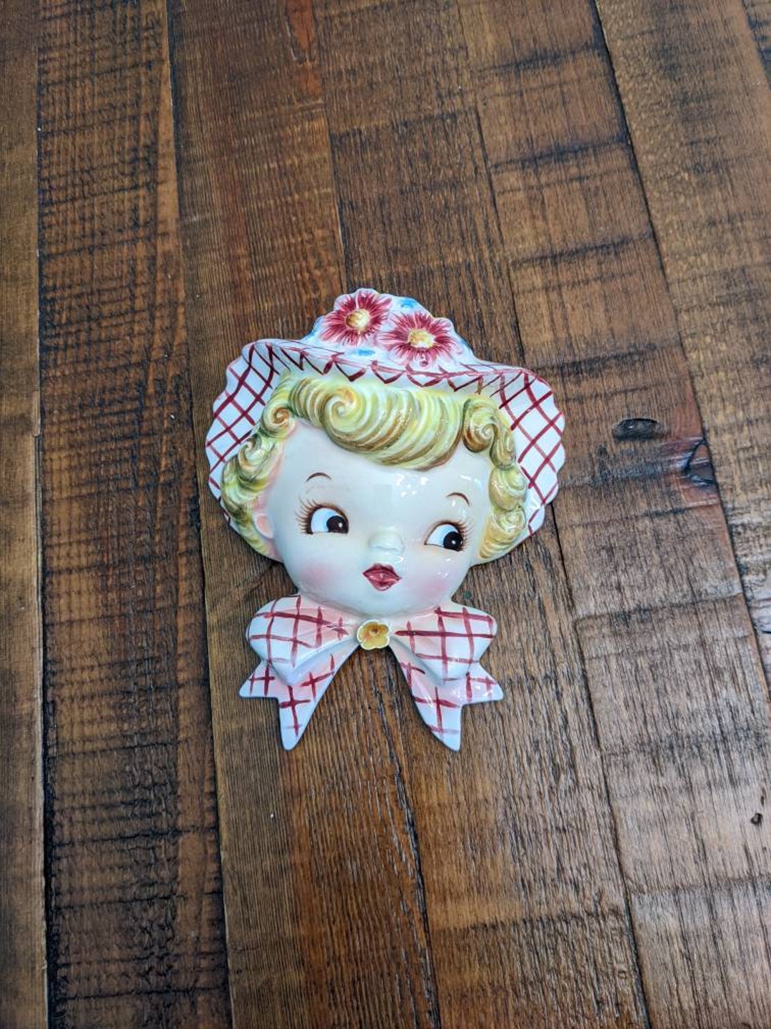 Vintage Lefton 'miss Dainty' Wall Pocket - Marked 'geo Z. Lefton ...