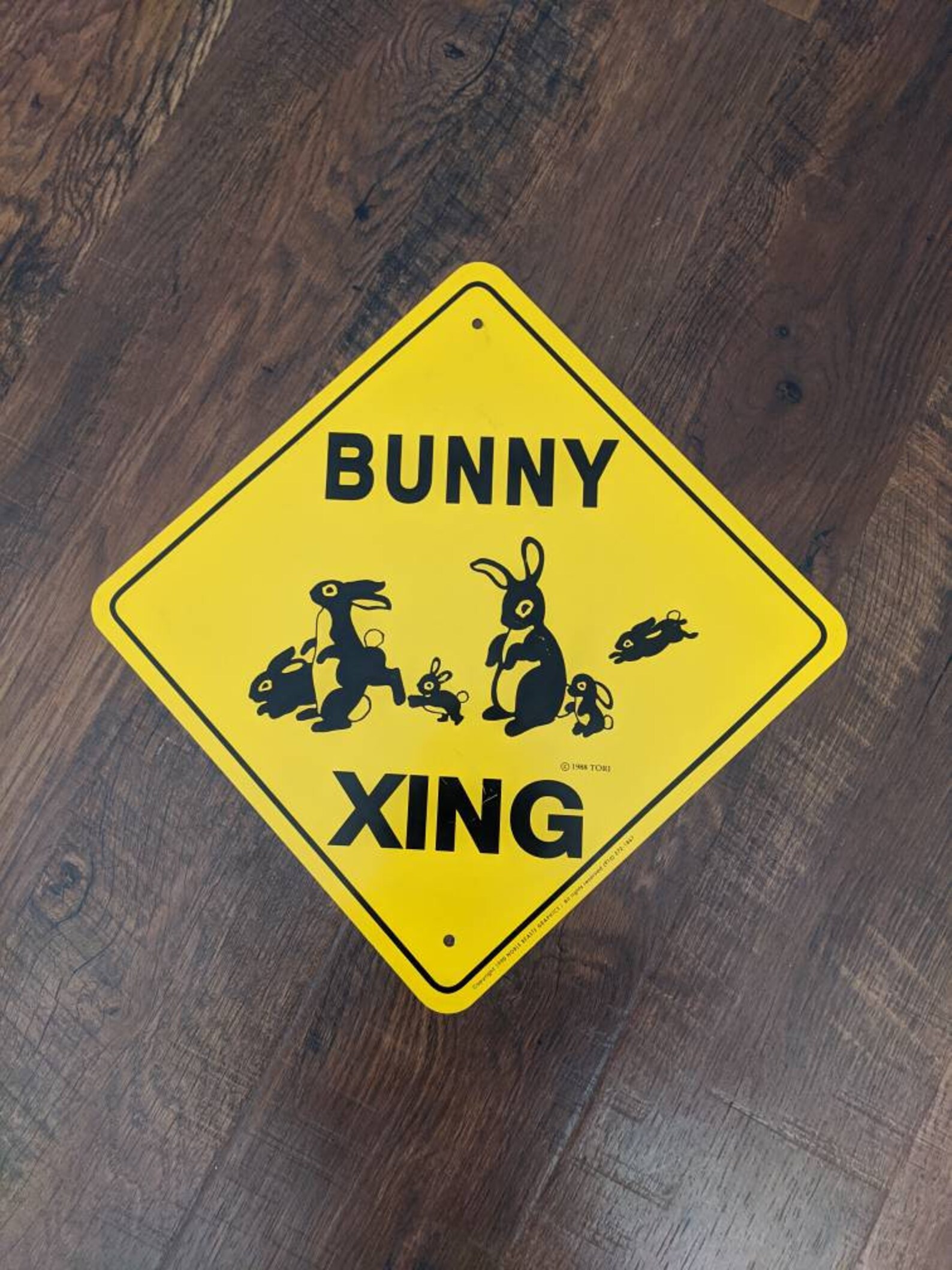 Bunny Xing Sign Bunny Crossing Sign 1990 Bedroom Signs Easter | Etsy