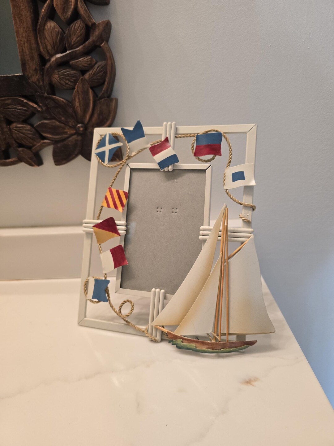 Sailboat Picture Frame Nautical Picture Frame Boating Decor Beach House ...
